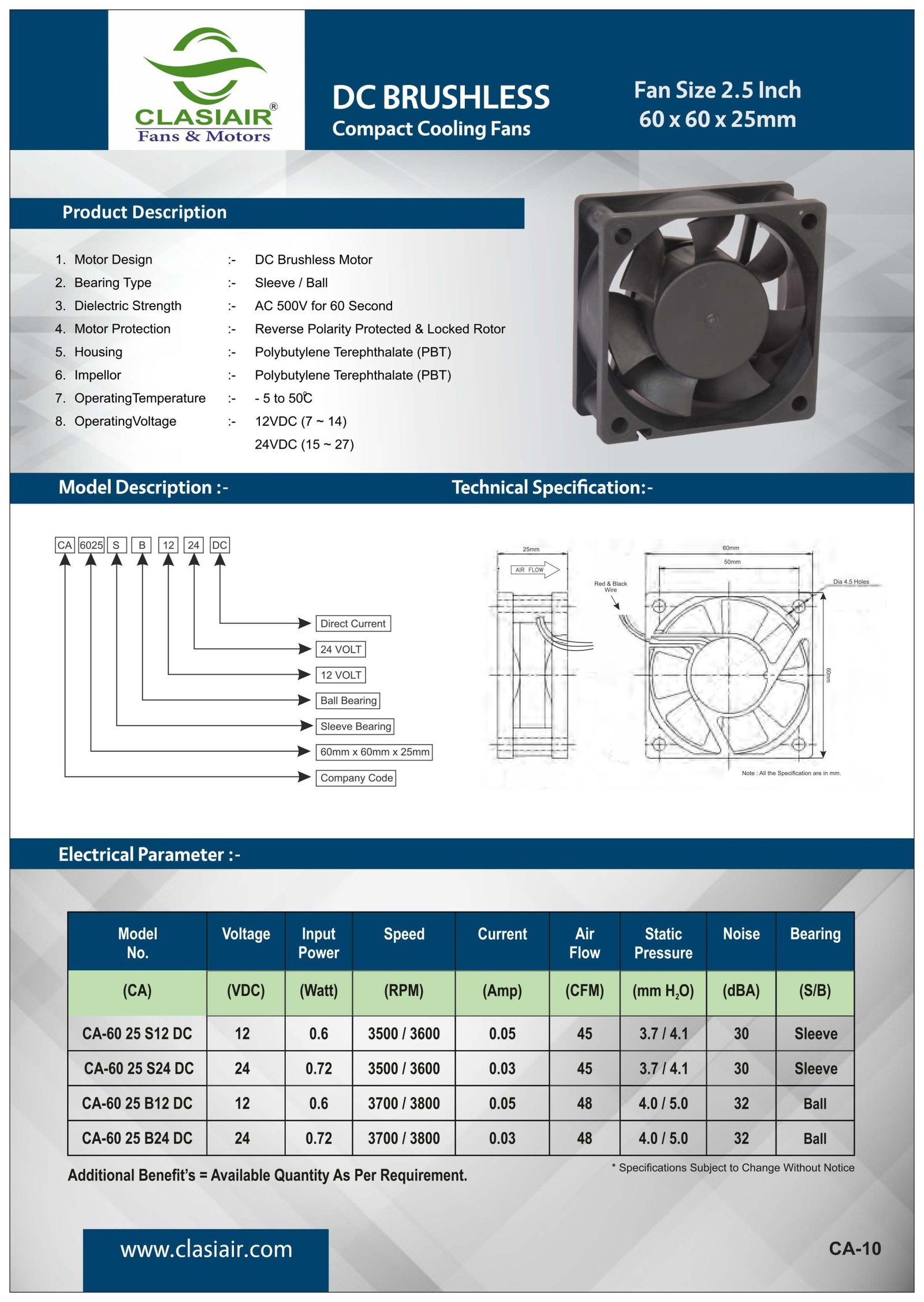 Products - Welcome To Clasiair Fans and motors